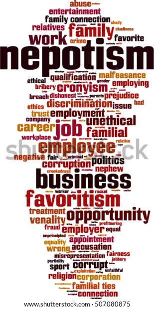 Nepotism Word Cloud Concept Vector Illustration Stock Vector (Royalty ...