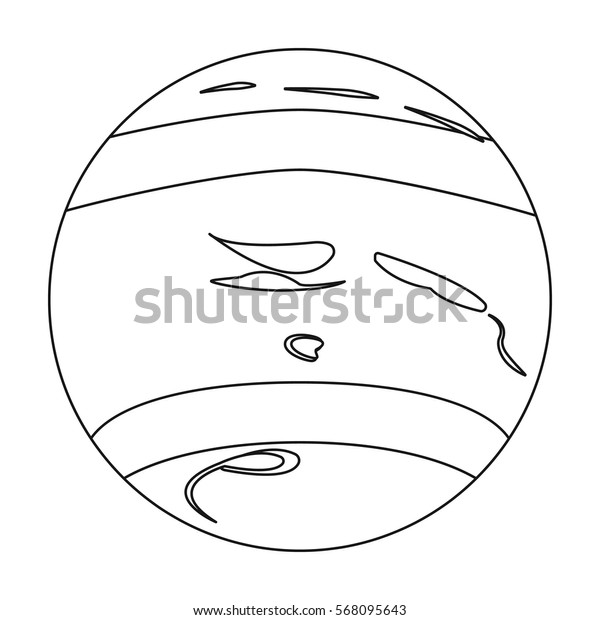 Neptune Icon Outline Style Isolated On Stock Vector (Royalty Free ...