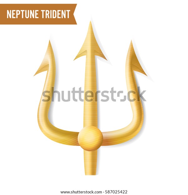 Neptune Trident Vector Gold Realistic 3d Stock Vector (Royalty Free ...