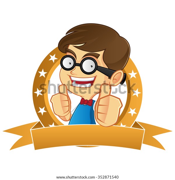 Nerd Giving Thumbs Stock Vector (Royalty Free) 352871540 | Shutterstock