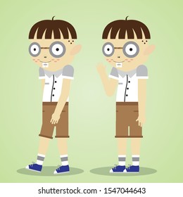 Nerdy School Boy Vector Character Stock Vector (Royalty Free ...