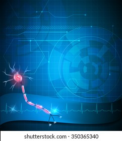 Nerve Cell Abstract Blue Background Design: vector de stock (libre de ...
