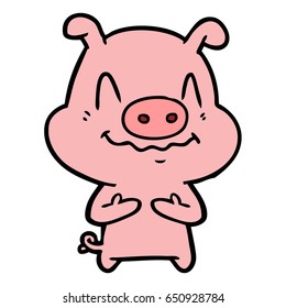 Scared Pig Vector Caricature On White Stock Vector (Royalty Free ...