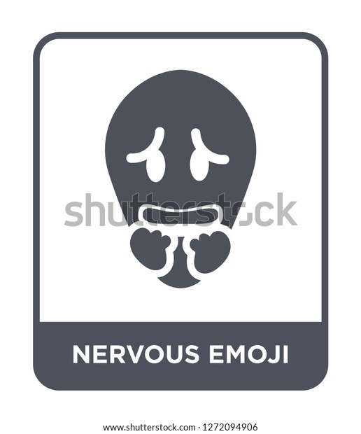 Nervous Emoji Icon Vector On White Stock Vector (Royalty Free) 1272094906