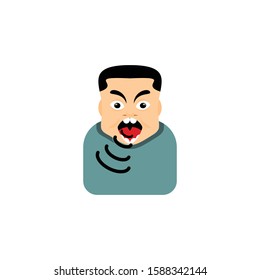 Nervous Face Man Icon Vector Illustration Stock Vector (Royalty Free ...