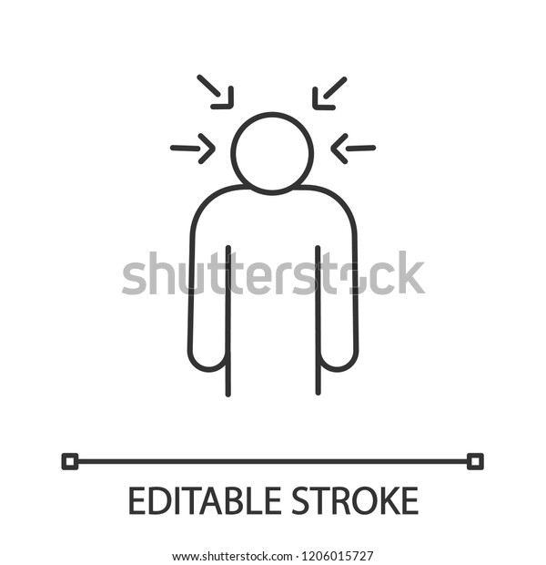 Nervous Tension Linear Icon Stress Psychological Stock Vector (Royalty ...