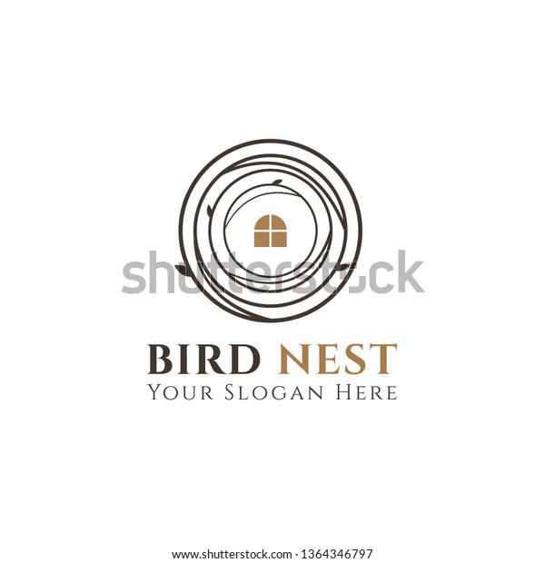 Nest Logo Design Isolated On White Stock Vector (Royalty Free) 1364346797