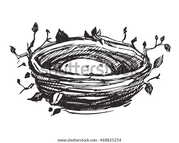 Dessin de nid. Illustration vectorielle dessinée : image vectorielle de ...