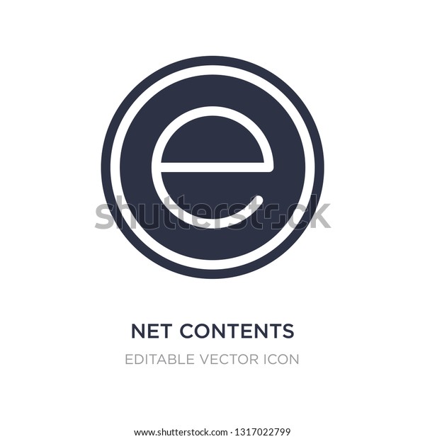 Net Contents Icon On White Background Stock Vector (Royalty Free ...