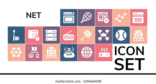 Net Icon Set 19 Filled Net Stock Vector (Royalty Free) 1296665038 ...