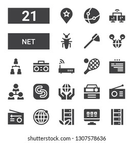 Net Icon Set Collection 21 Filled Stock Vector (Royalty Free) 1307578636