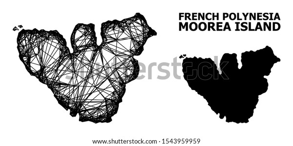 Net Vector Map Moorea Island Wire Stock Vector (Royalty Free ...