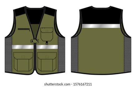 Net Vest Design Vector Armyblack Gray Stock Vector (Royalty Free ...