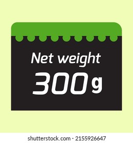 Net Weight 300g Vector Design Food Stock Vector (Royalty Free ...