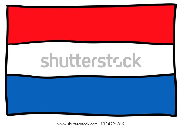 Netherlands Flag Doodle Hand Drawing Sketch Stock Vector (Royalty Free ...
