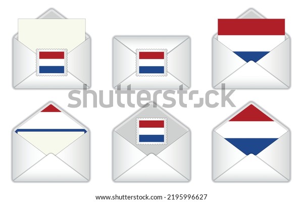 Netherlands Flag Envelope Nederland Stamp Flag Stock Vector (Royalty ...