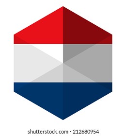 Netherlands Flag Hexagon Flat Icon Button Stock Vector (Royalty Free ...