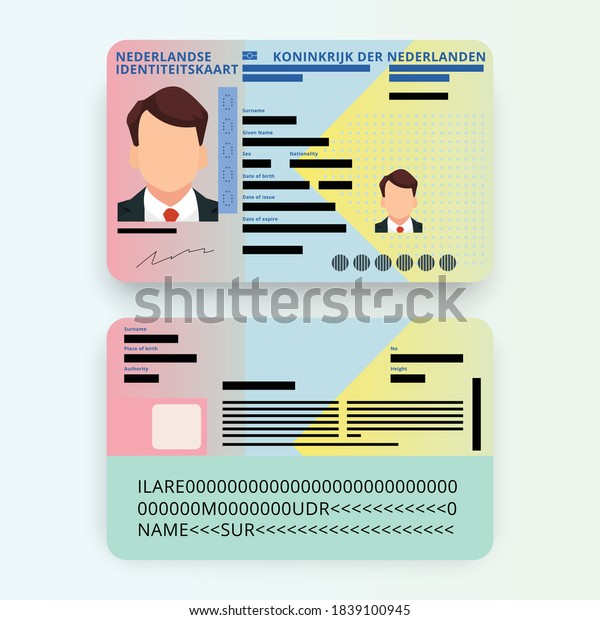 Netherlands Id Card Vector Illustration Flat Stock Vector (Royalty Free ...