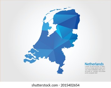 Netherlands Map Blue Color On White Stock Vector (Royalty Free ...