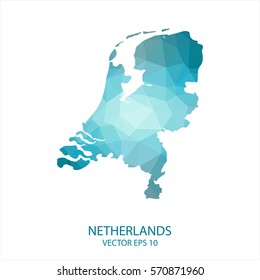 Netherlands Map Blue Background Headline High Stock Vector (Royalty ...