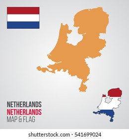 Netherlands map flag