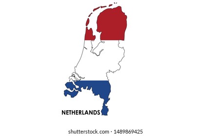 Netherlands map flag