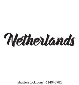 Netherlands Text Design Vector Calligraphy Typography Stock Vector ...
