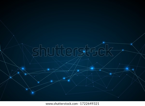 network connecting lines and dots in a blue background