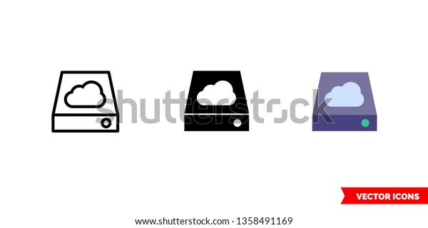Network Drive Icon 3 Types Color Stock Vector (Royalty Free) 1358491169 ...