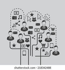 Network Graphic Design Vector Illustration Stock Vector (Royalty Free ...