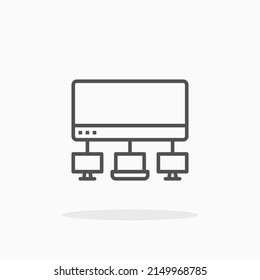 Network Hub Connection Line Icon Can Stock Vector (Royalty Free ...