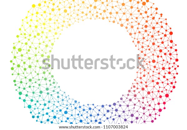 Network Illustration Connected Dots Cells Circular Stock Vector ...