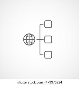 Network Line Icon On White Background Stock Vector (Royalty Free ...