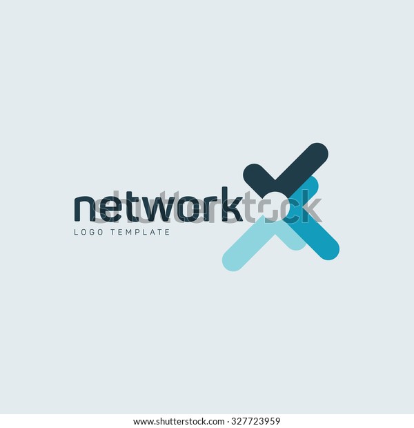 Vektor Stok Logo jaringan. Logo branding geometris. Logo (Tanpa Royalti ...