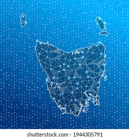 Network Map Tasmania Island Digital Connections Stock Vector (Royalty ...