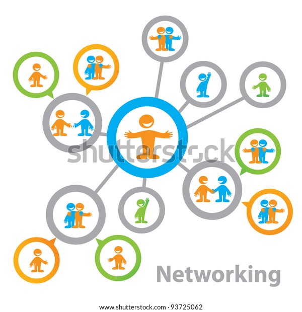 Network Relationship Between People Business Friendship Stock Vector ...
