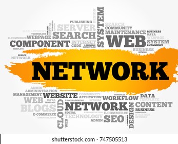 Network Word Cloud Technology Business Concept Stock Vector (Royalty ...