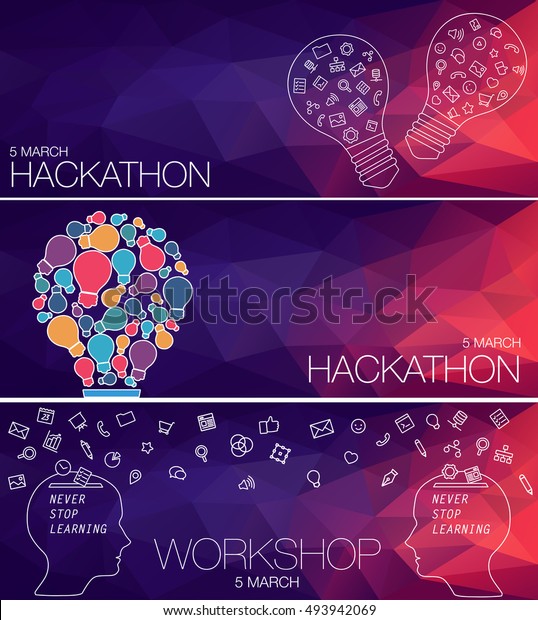 Networking Developers Invitation People On Hackathon Stock Vector Royalty Free 493942069