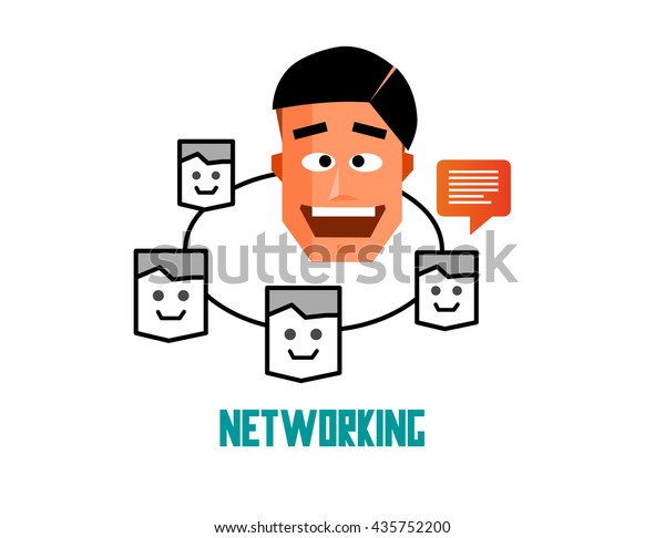Networking Graphic Flat Vector Illustration Stock Vector (Royalty Free ...
