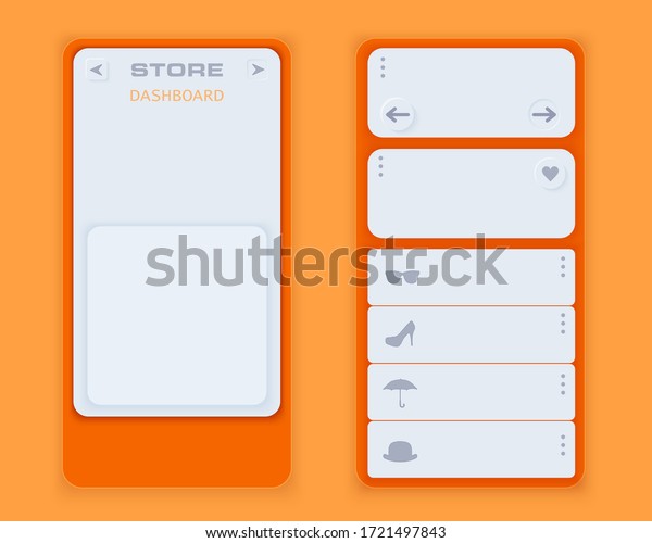 Neumorph Design On Layout Screen Shop Stock Vector (Royalty Free ...