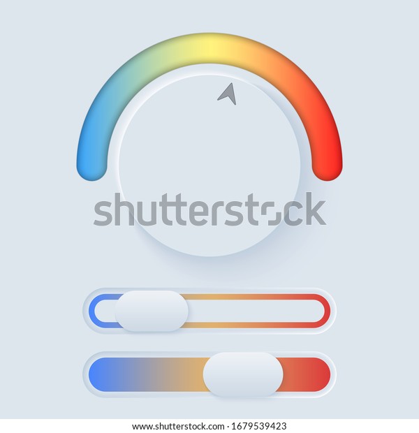 Neumorph Ui Kit Volume Knob Sliders Stock Vector (Royalty Free) 1679539423