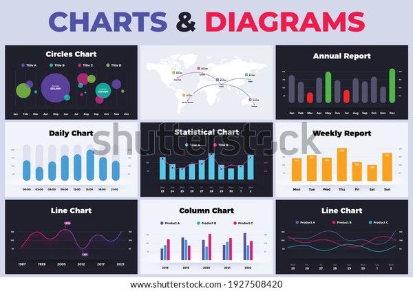 Neumorphic Column Line Circles Charts Vector Stock Vector (Royalty Free ...