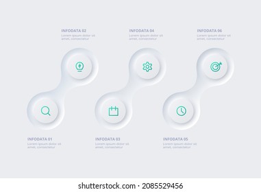 Neumorphic Flow Chart Infographic Creative Concept Stock Vector ...