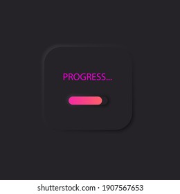 Vektor Stok Neumorphic Pink Progress Bar Diagram Dark (Tanpa Royalti ...
