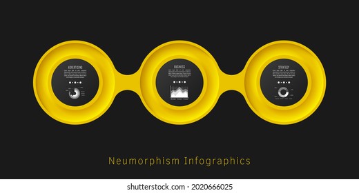 Neumorphism Infographics Template Chart Diagram Web Stock Vector ...