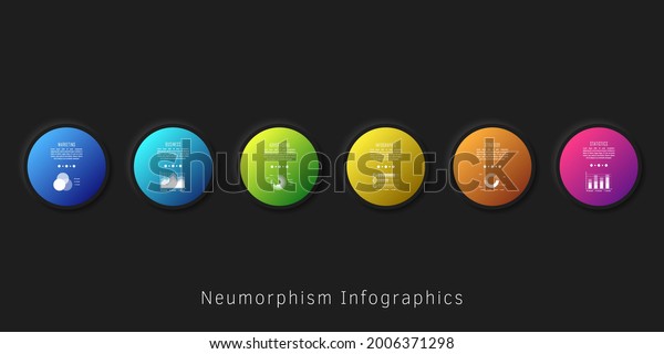 Neumorphism Infographics Template Chart Diagram Web Stok Vektör ...