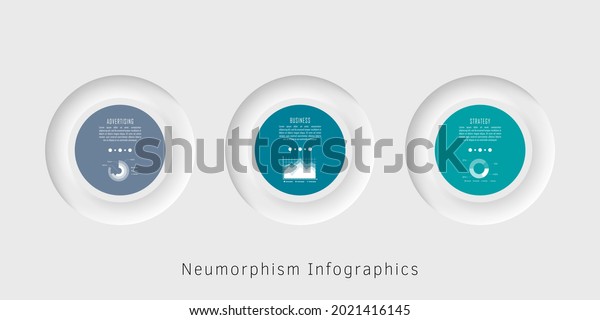 Neumorphism Infographics Template Chart Diagram Web Stok Vektör ...