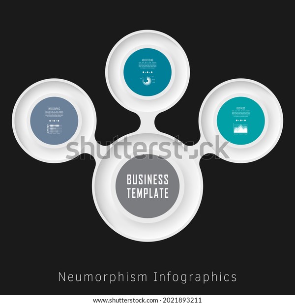 Vektor Stok Neumorphism Infographics Template Chart Diagram Web (Tanpa ...