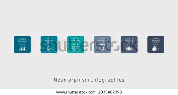 Neumorphism Infographics Template Chart Diagram Web: เวกเตอร์สต็อก ...