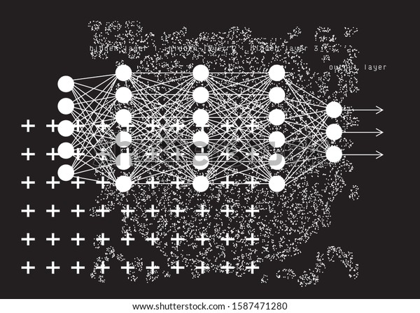Neural Network Graphic Scheme Charts Graphs: vector de stock (libre de ...